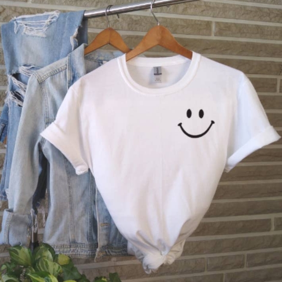 Tops | Smiley Face Tee Tshirt | Poshmark
